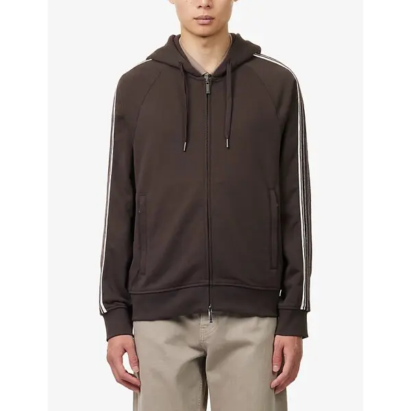 Emporio Armani Tape Zip-up Cotton Hoody