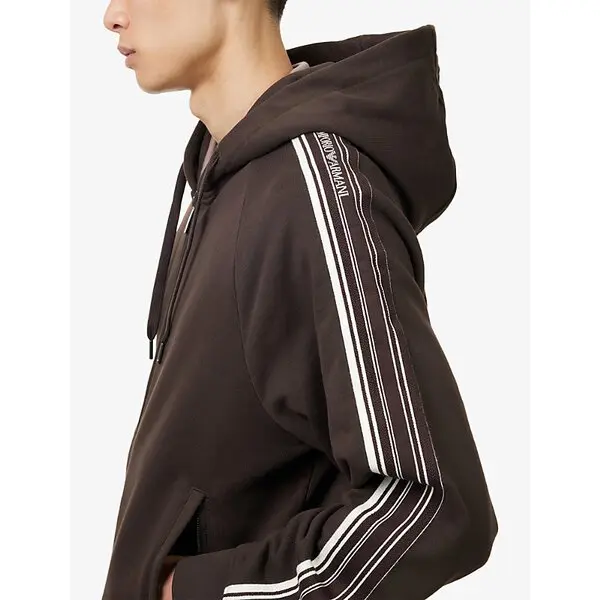 Emporio Armani Tape Zip-up Cotton Hoody
