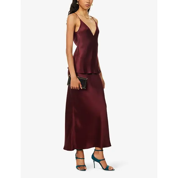Gabriela Hearst V-neck Silk Tank Top - Bordeaux