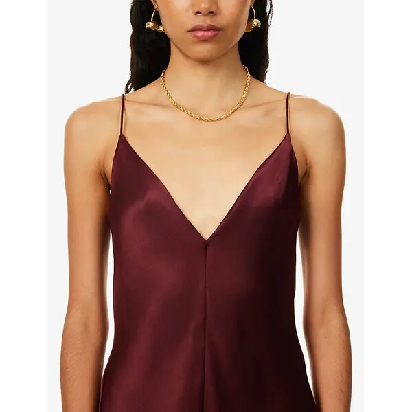 Gabriela Hearst V-neck Silk Tank Top - Bordeaux