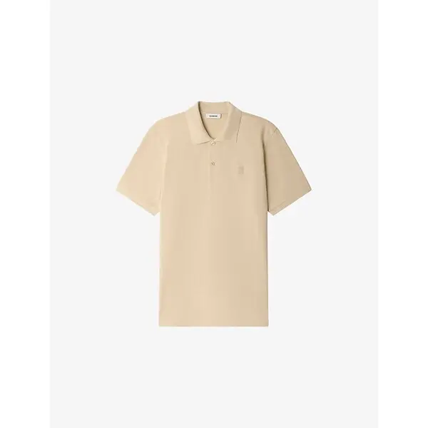 Sandro Branded Short-sleeved Cotton-piqué Polo Shirt