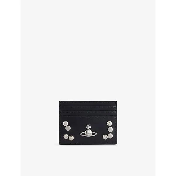 VIVIENNE WESTWOOD Flat Leather Card Holder - Black