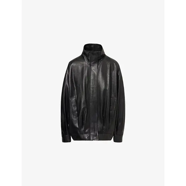 ARMA Paula Funnel-neck Leather Jacket