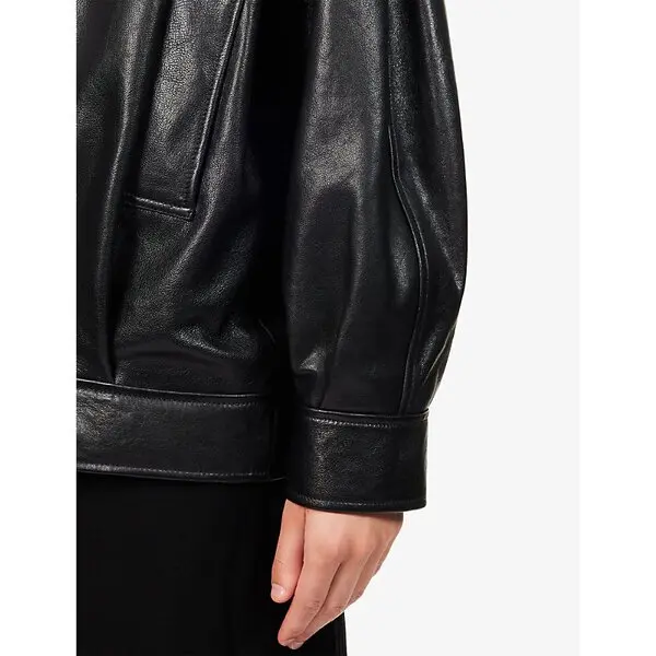 ARMA Paula Funnel-neck Leather Jacket