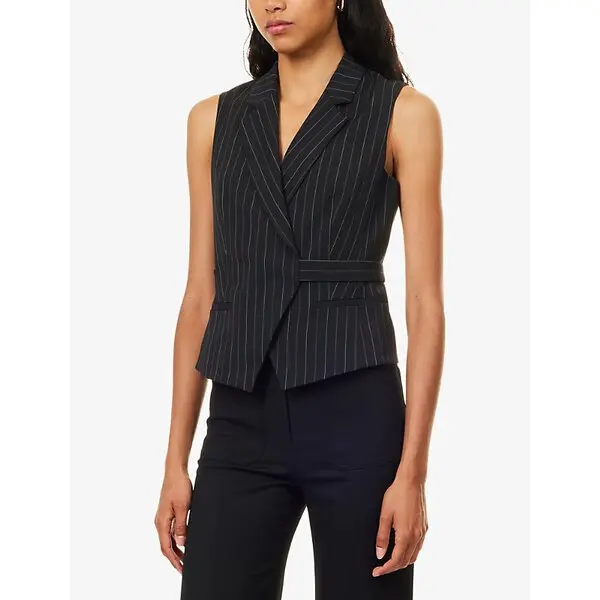 ME+EM Pinstripe Wool-blend Waistcoat
