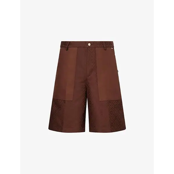 Casablanca Monogram Print Patch Pocket Cargo Shorts