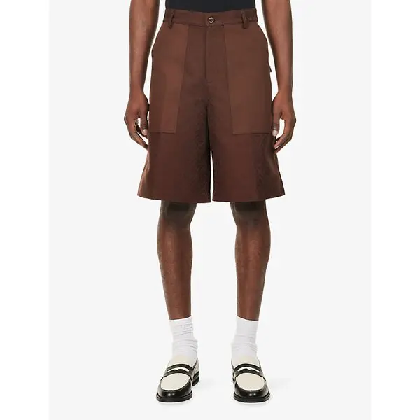 Casablanca Monogram Print Patch Pocket Cargo Shorts