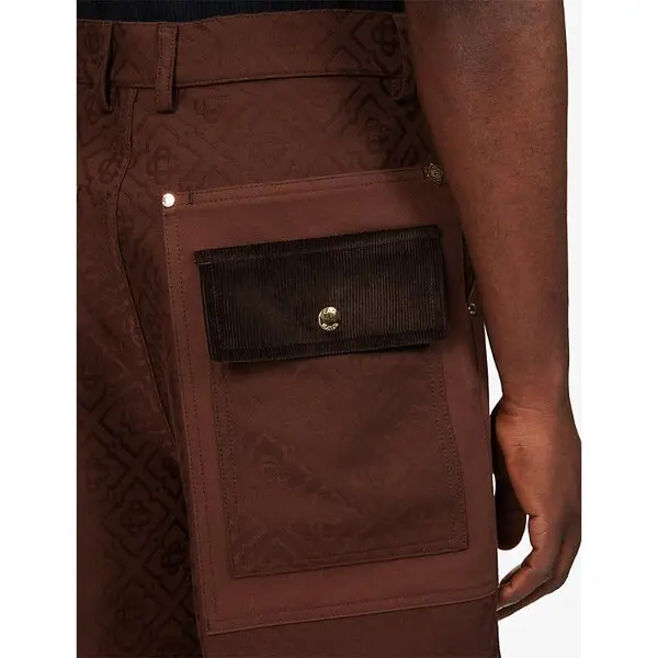Casablanca Monogram Print Patch Pocket Cargo Shorts