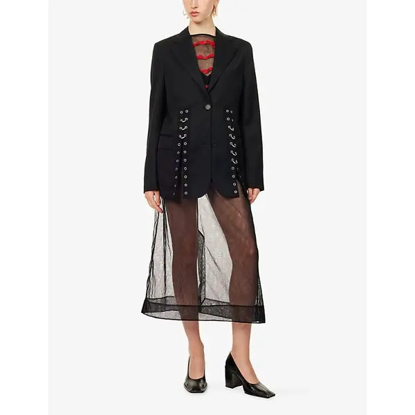 Simone Rocha Grommet Ring-embellished Wool-blend Jacket