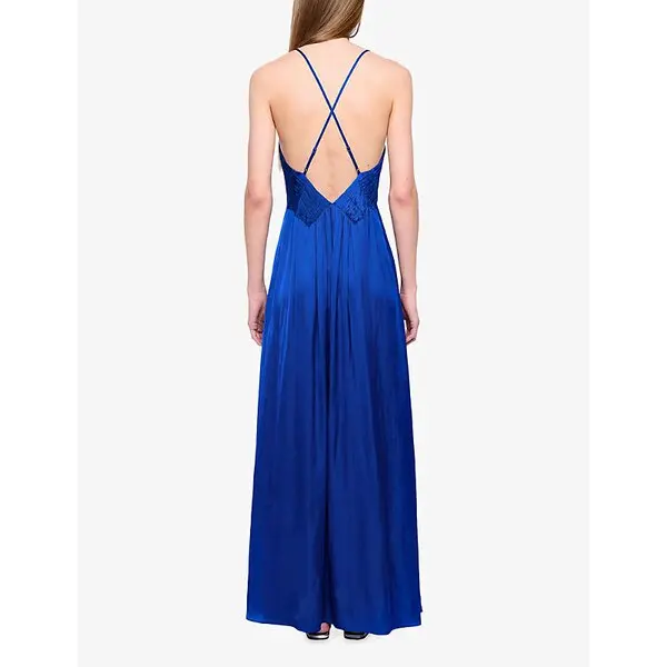 Zadig&Voltaire Rayonne Split-hem Satin Maxi Dress