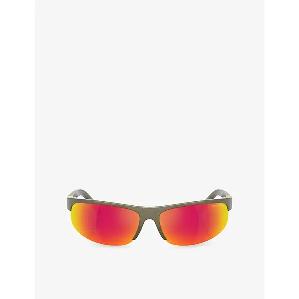 Miu Miu Oval Frame Injected Sunglasses