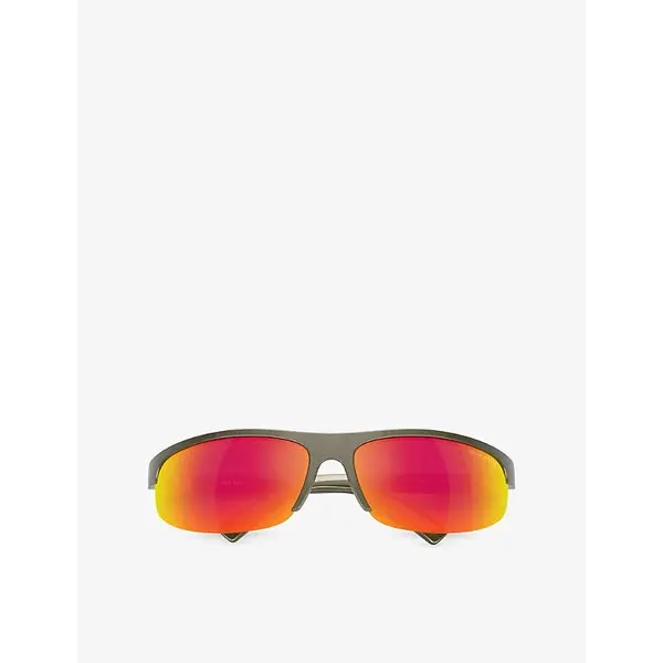 Miu Miu Oval Frame Injected Sunglasses