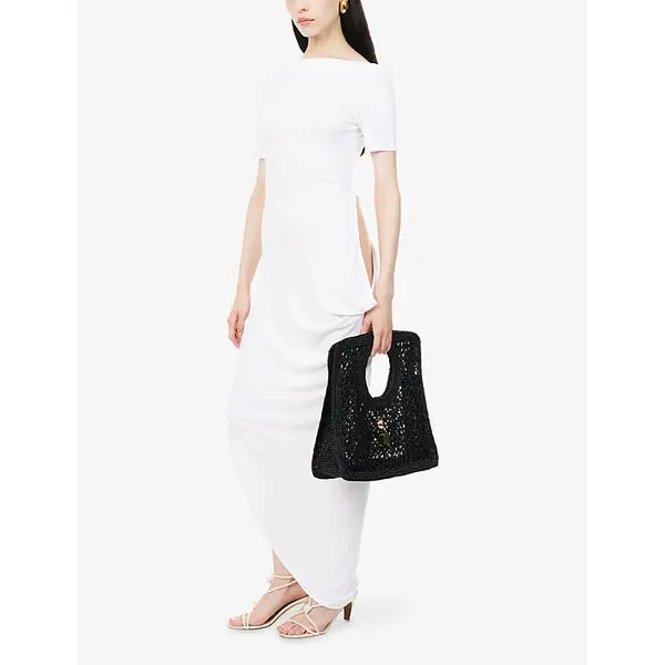Jacquemus The Sole Asymmetric Jersey Midi Dress