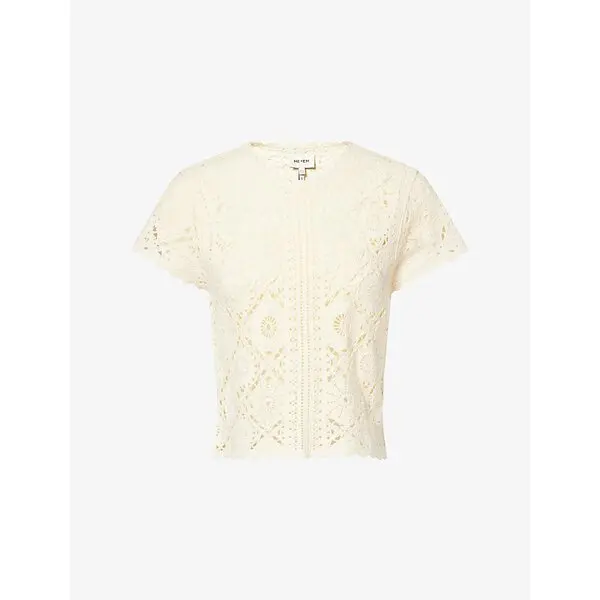 ME+EM Open-knit Crochet Cotton Top