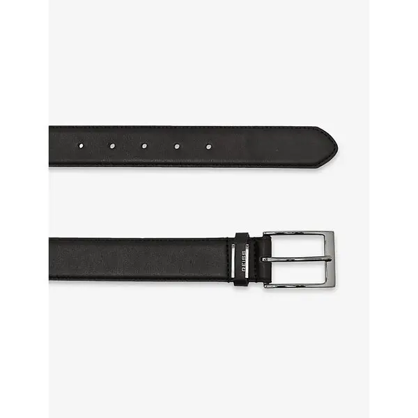 REISS Finch Branded-buckle Leather Belt