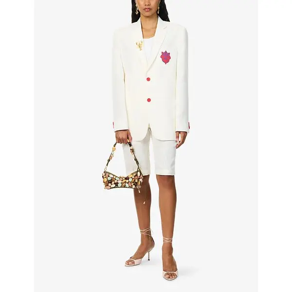 ARAM Brand Print Single-breasted Tweed Blazer