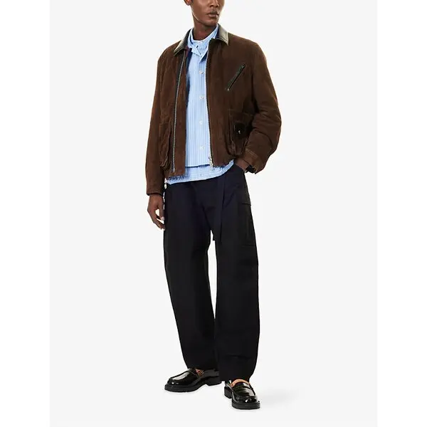 Sacai Suede Contrast Collar Jacket