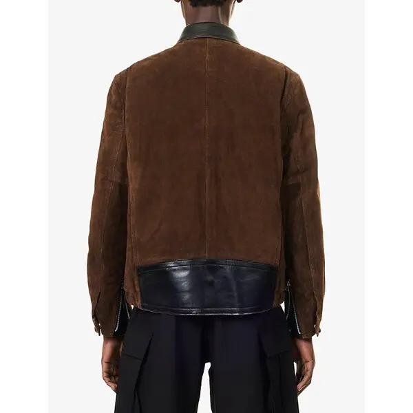 Sacai Suede Contrast Collar Jacket