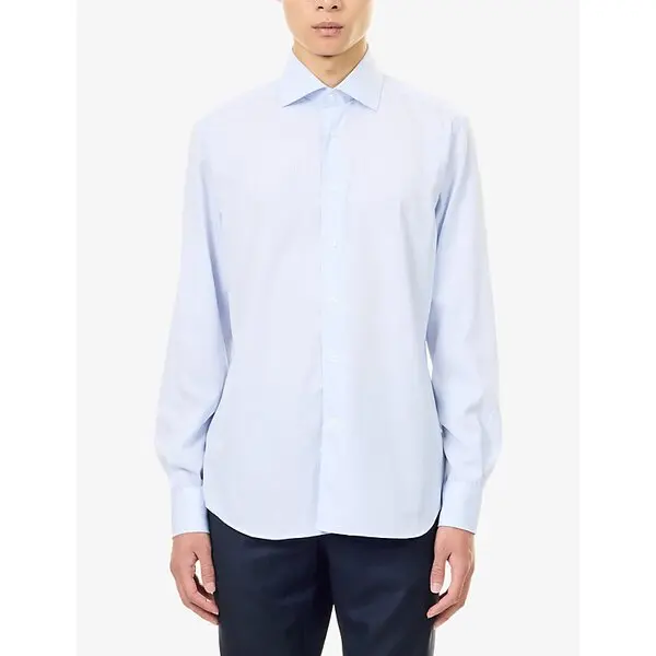 Corneliani Window Pane Check Cotton Shirt
