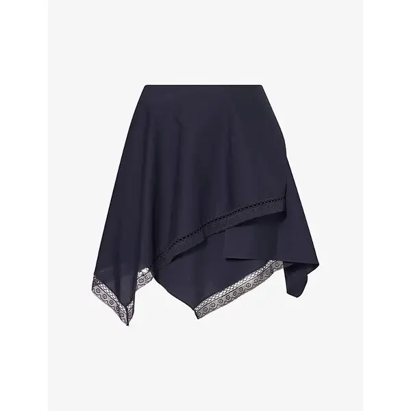 JW Anderson Handkerchief Lace-trim Cotton Mini Skirt