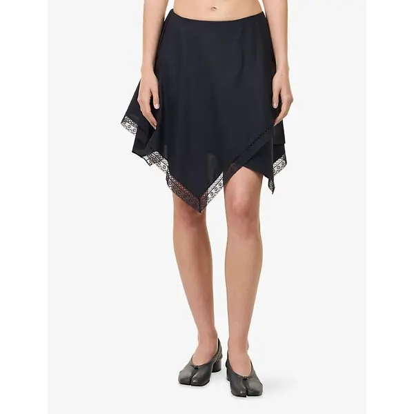 JW Anderson Handkerchief Lace-trim Cotton Mini Skirt
