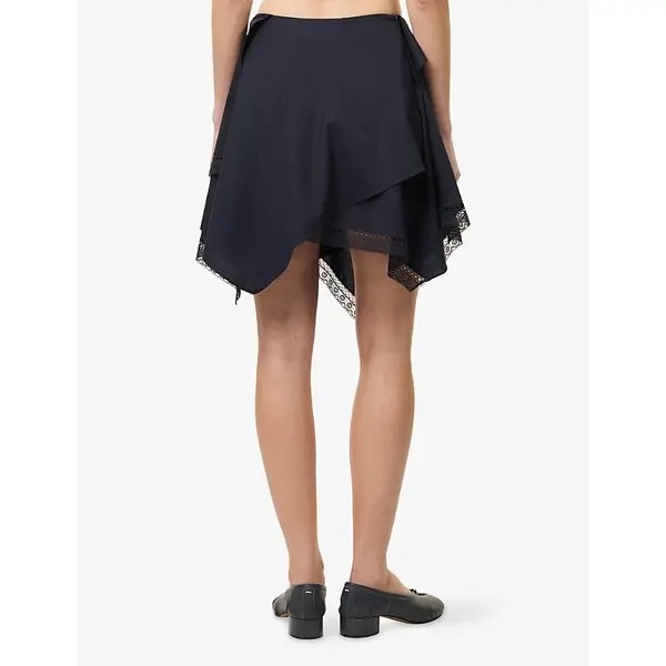 JW Anderson Handkerchief Lace-trim Cotton Mini Skirt