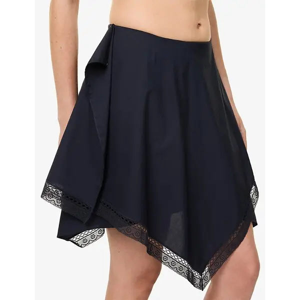 JW Anderson Handkerchief Lace-trim Cotton Mini Skirt