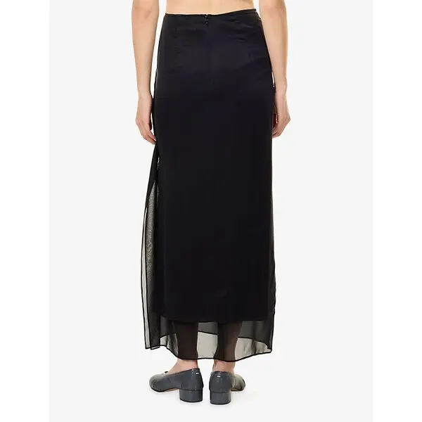 OUDE WAAG Layered Cupro-blend Maxi Skirt