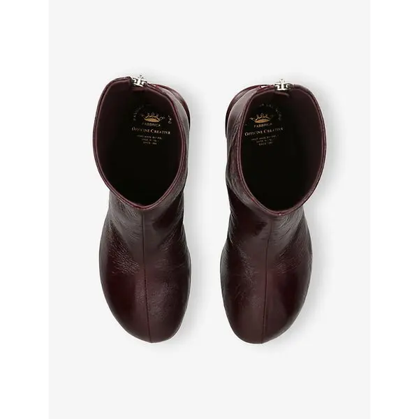 Officine Creative Leather Ankle Boots With Block Heel