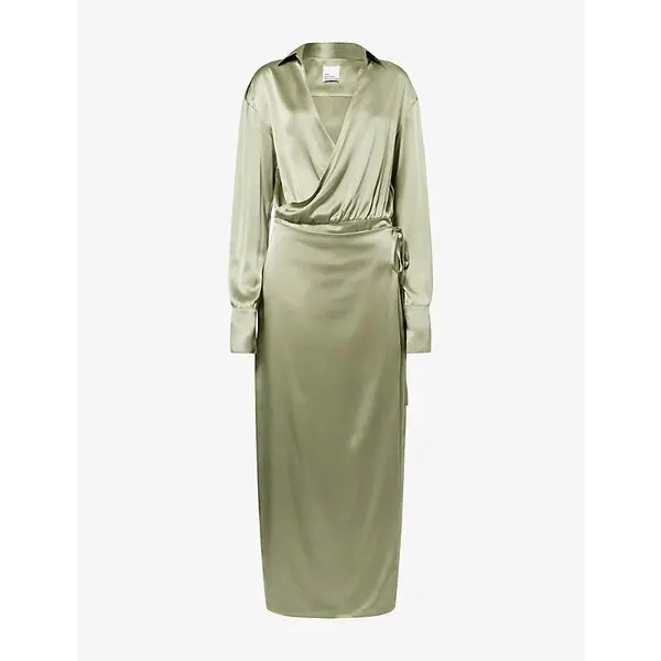 THE DROPPED COLLECTION Silk Wrap Maxi Dress