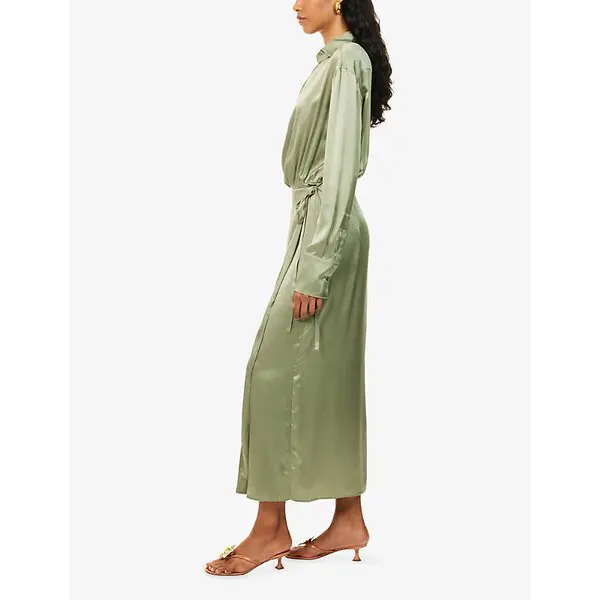 THE DROPPED COLLECTION Silk Wrap Maxi Dress