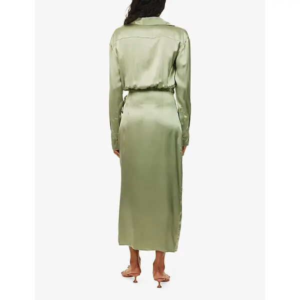 THE DROPPED COLLECTION Silk Wrap Maxi Dress