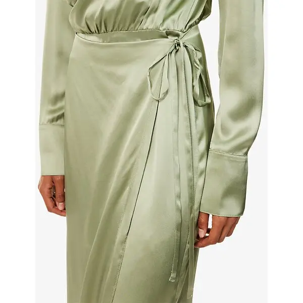 THE DROPPED COLLECTION Silk Wrap Maxi Dress