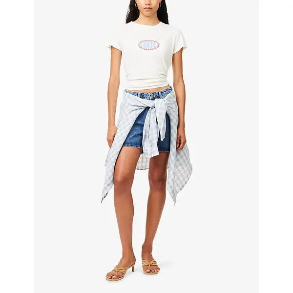 MOTHER Patch The Lil Sinful Logo Cotton-and-linen T-shirt - Patch Mother