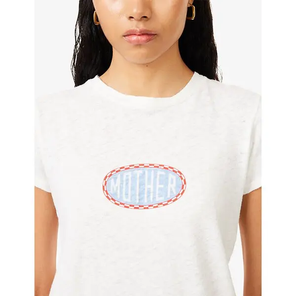 MOTHER Patch The Lil Sinful Logo Cotton-and-linen T-shirt - Patch Mother