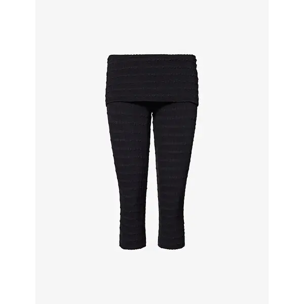 PEACHY DEN Stretch-woven Capri Trousers