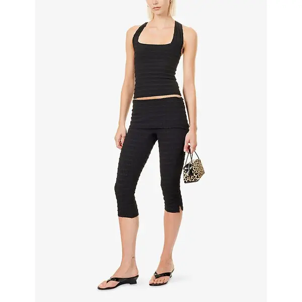 PEACHY DEN Stretch-woven Capri Trousers