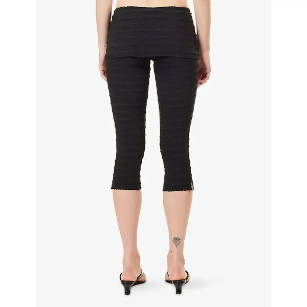 PEACHY DEN Stretch-woven Capri Trousers