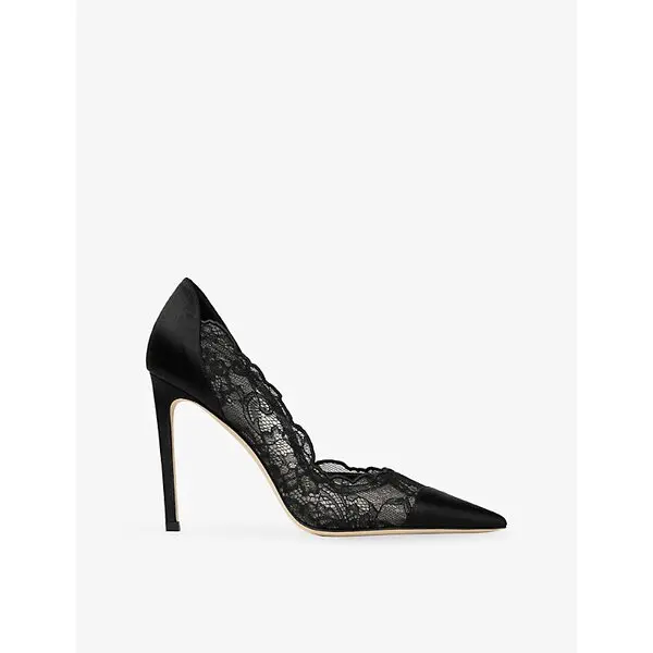 JIMMY CHOO Brigitte 100 Lace Pumps - Black/black