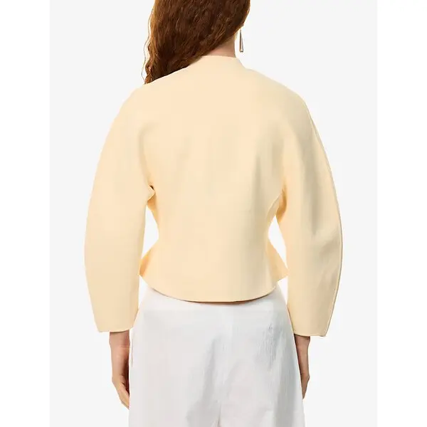 ASHLYN Ruffle Woven Cardigan - Cream