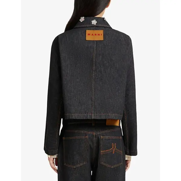Marni Daisy Appliqué Denim Jacket