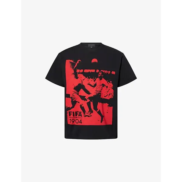 FIFA 1904 Graphic-print Crew-neck Cotton-jersey T-shirt