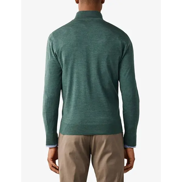 HACKETT Half-zip Regular-fit Merino-wool Jumper