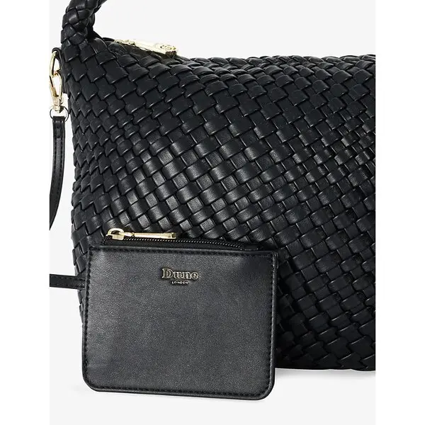 DUNE Deliberate Medium Woven Faux-leather Shoulder Bag