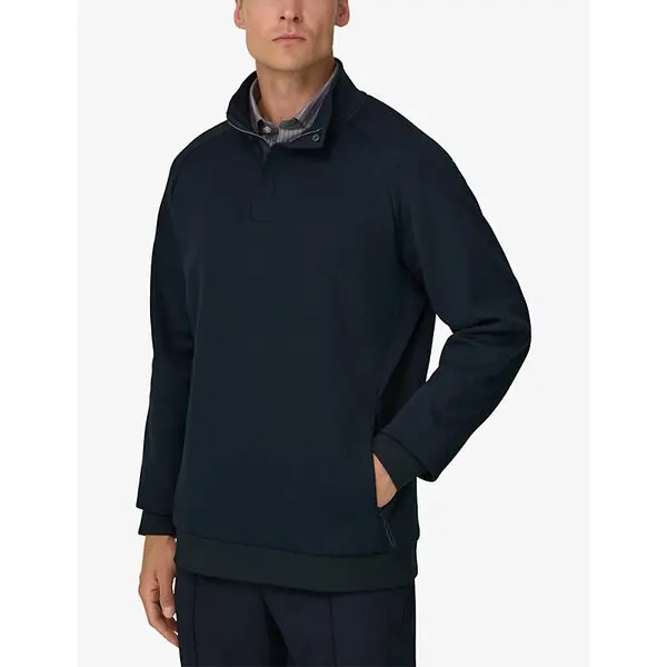 Boggi Milano Half-zip Stretch-cotton Sweatshirt