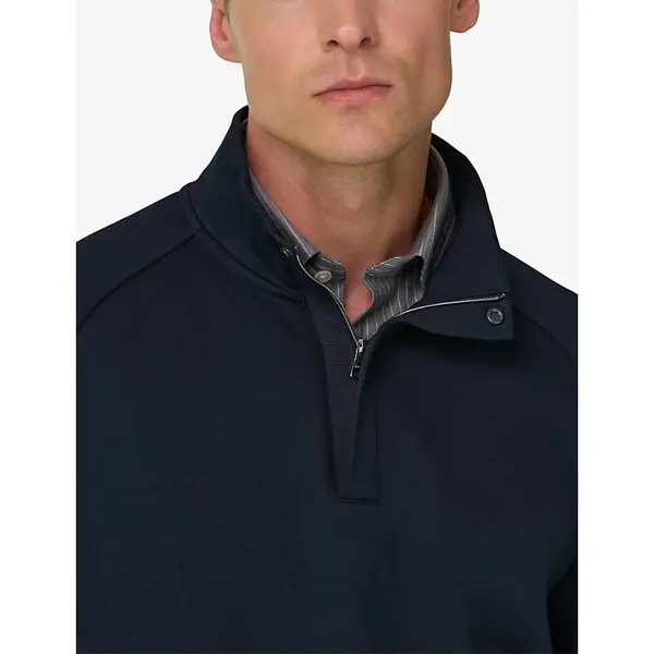 Boggi Milano Half-zip Stretch-cotton Sweatshirt