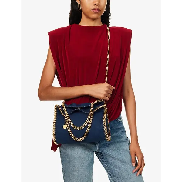 Stella McCartney Falabella Mini Faux-suede Tote Bag - Navy