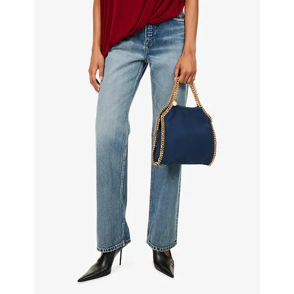 Stella McCartney Falabella Mini Faux-suede Tote Bag - Navy