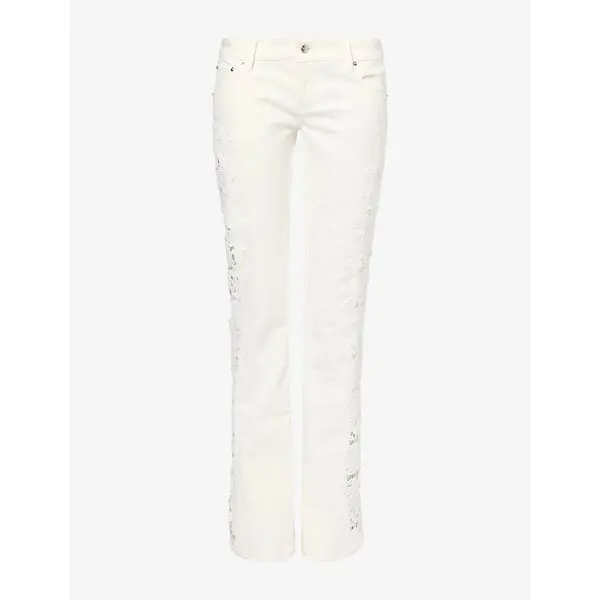 JADED LONDON Cooper Lace-trim Denim Jeans