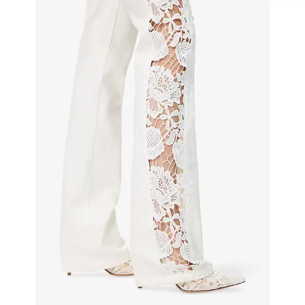 JADED LONDON Cooper Lace-trim Denim Jeans